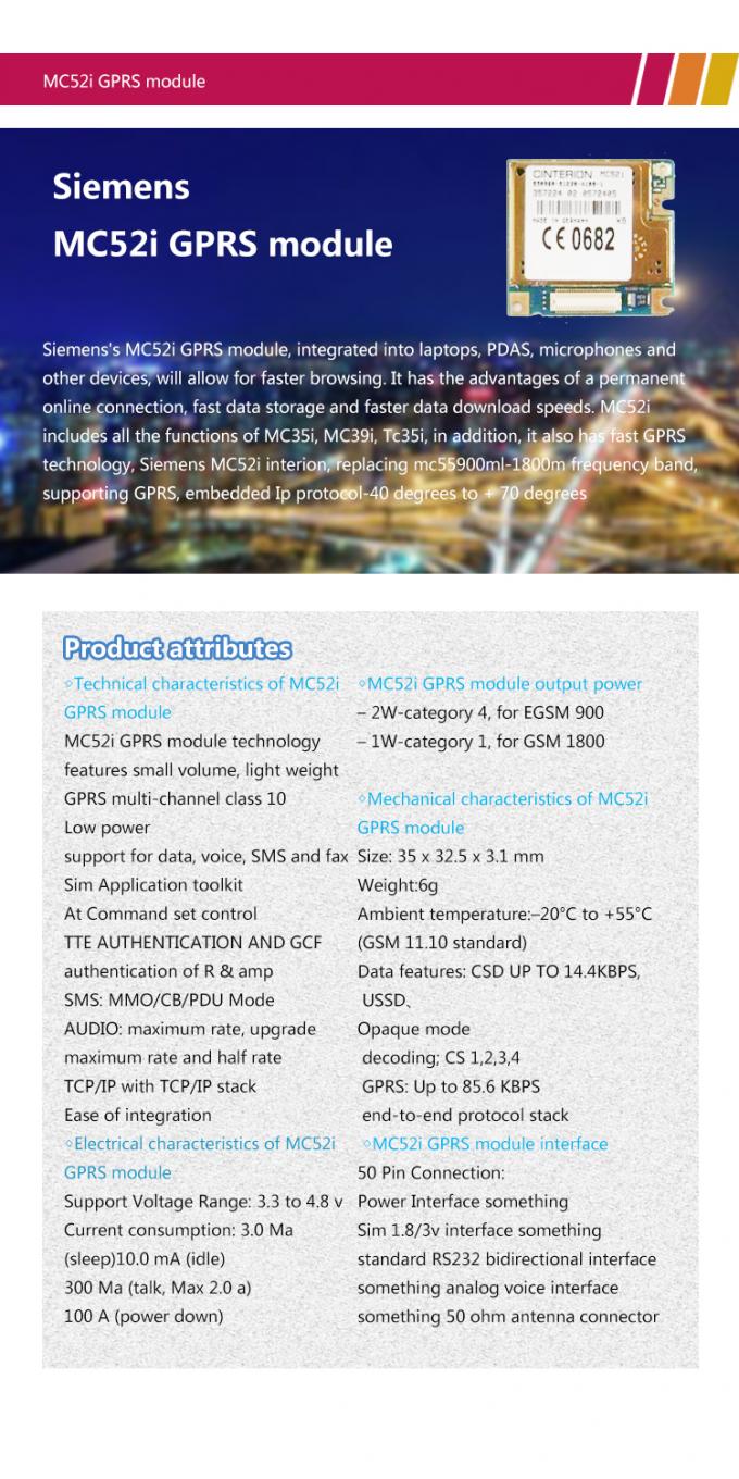 Cinterion MC52IR3 2G Wifi Module GSM GPRS Module Fast Date Storage